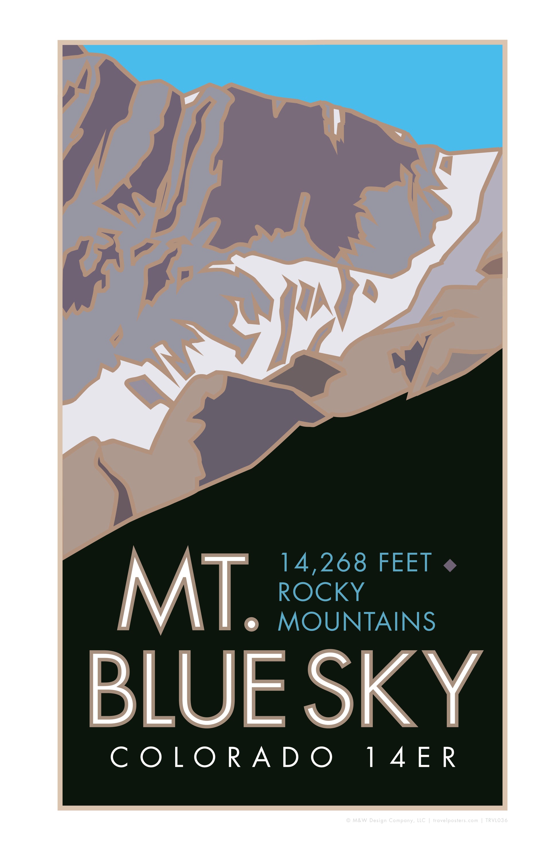 Mt. Blue Sky, Colorado - Colorado 14er - Poster – Travel Posters
