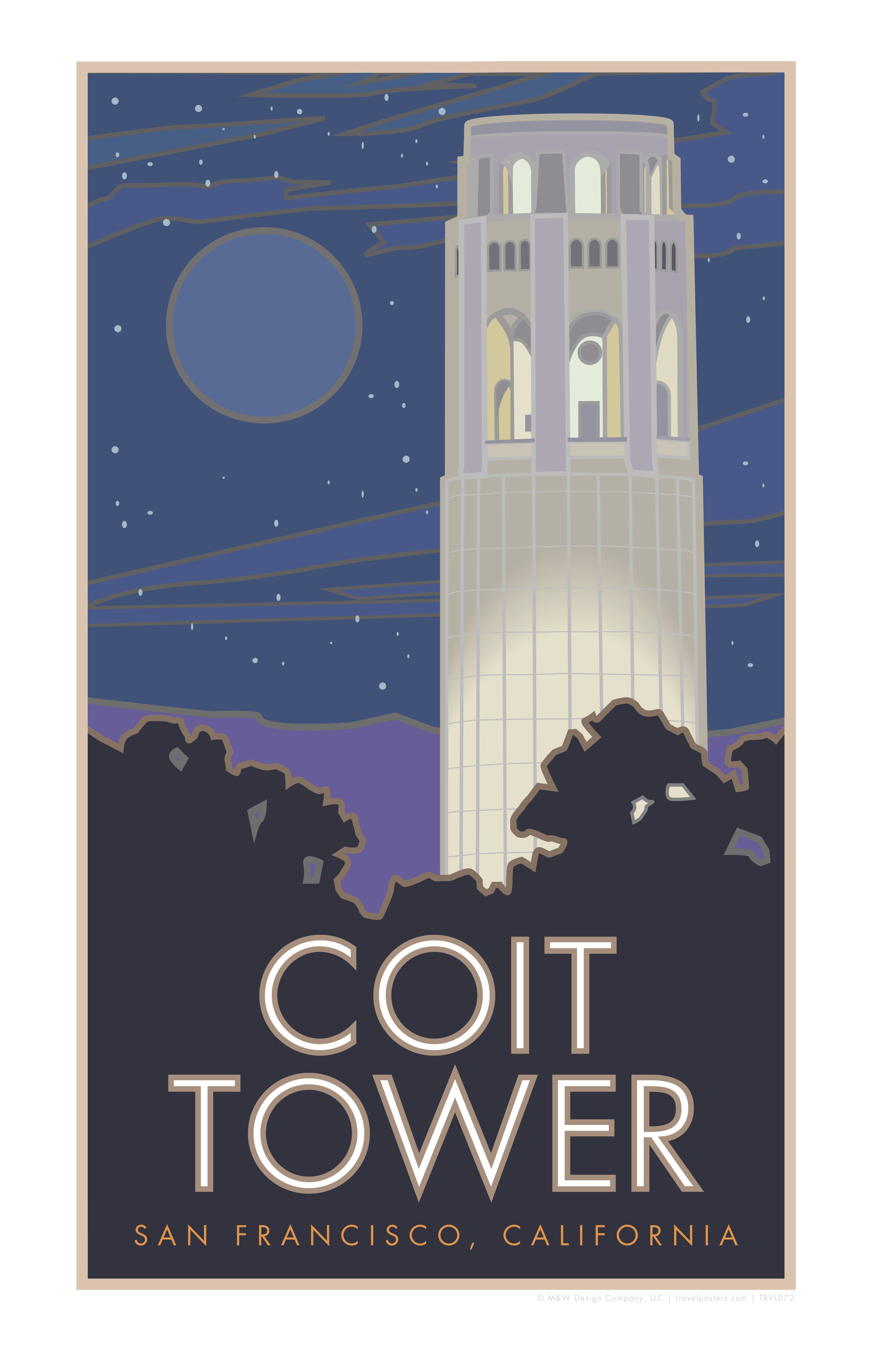 Coit Tower, San Francisco, California - Poster – Travel Posters
