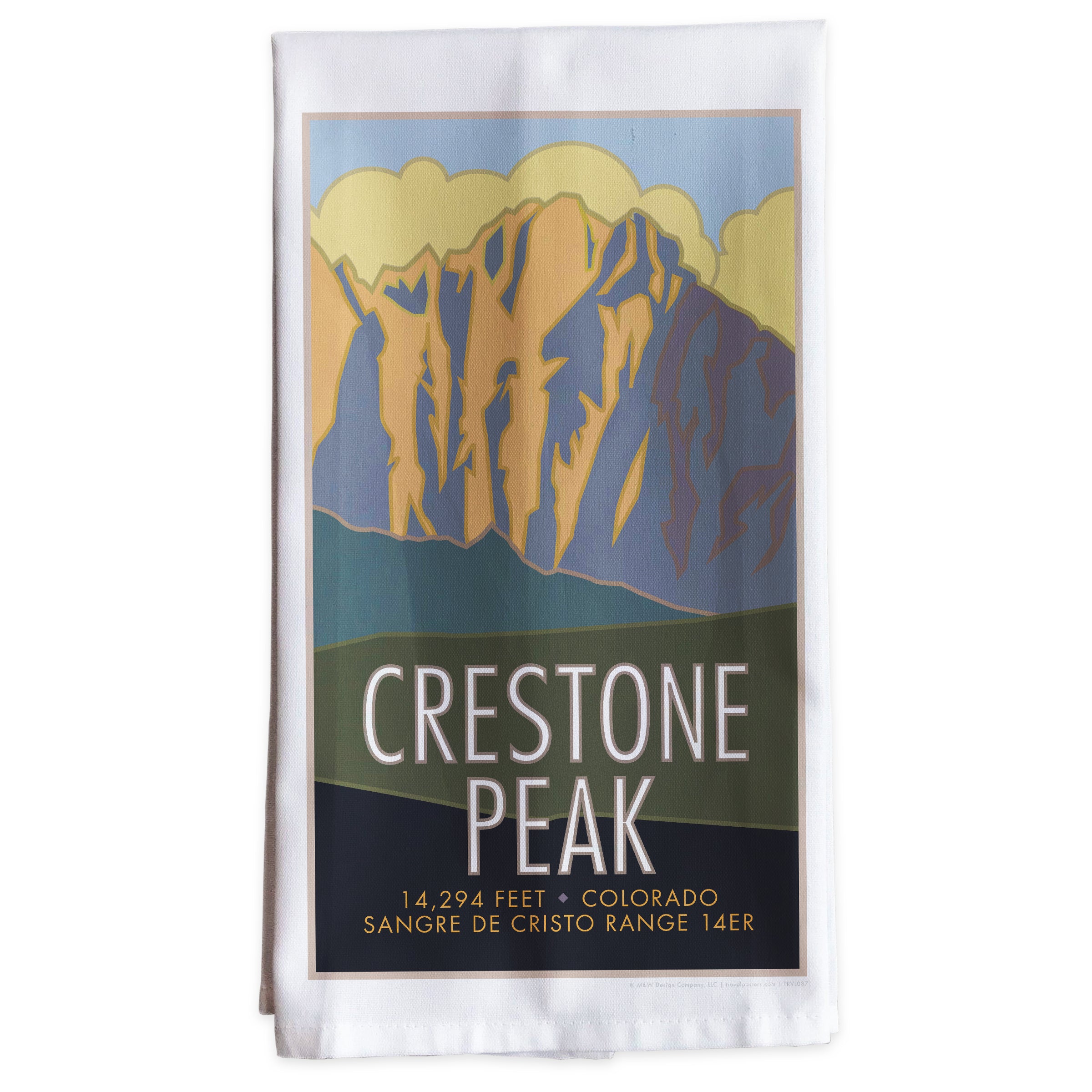 Crestone Peak, Colorado - Colorado 14er -Tea Towel – Travel Posters