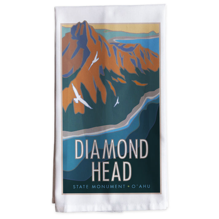 Diamond Head State Monument, Hawaii -Tea Towel – Travel Posters