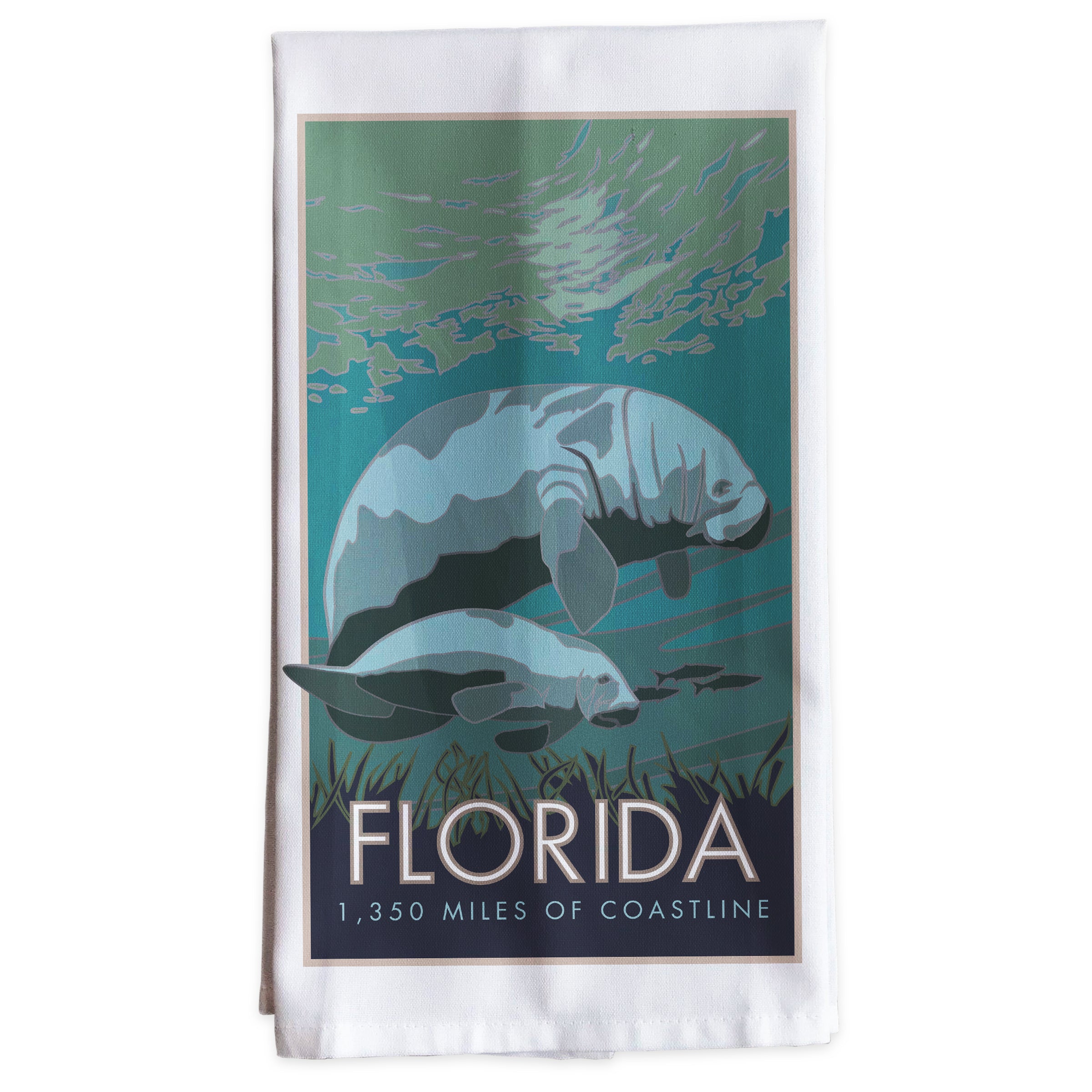 Florida (Manatee) -Tea Towel – Travel Posters