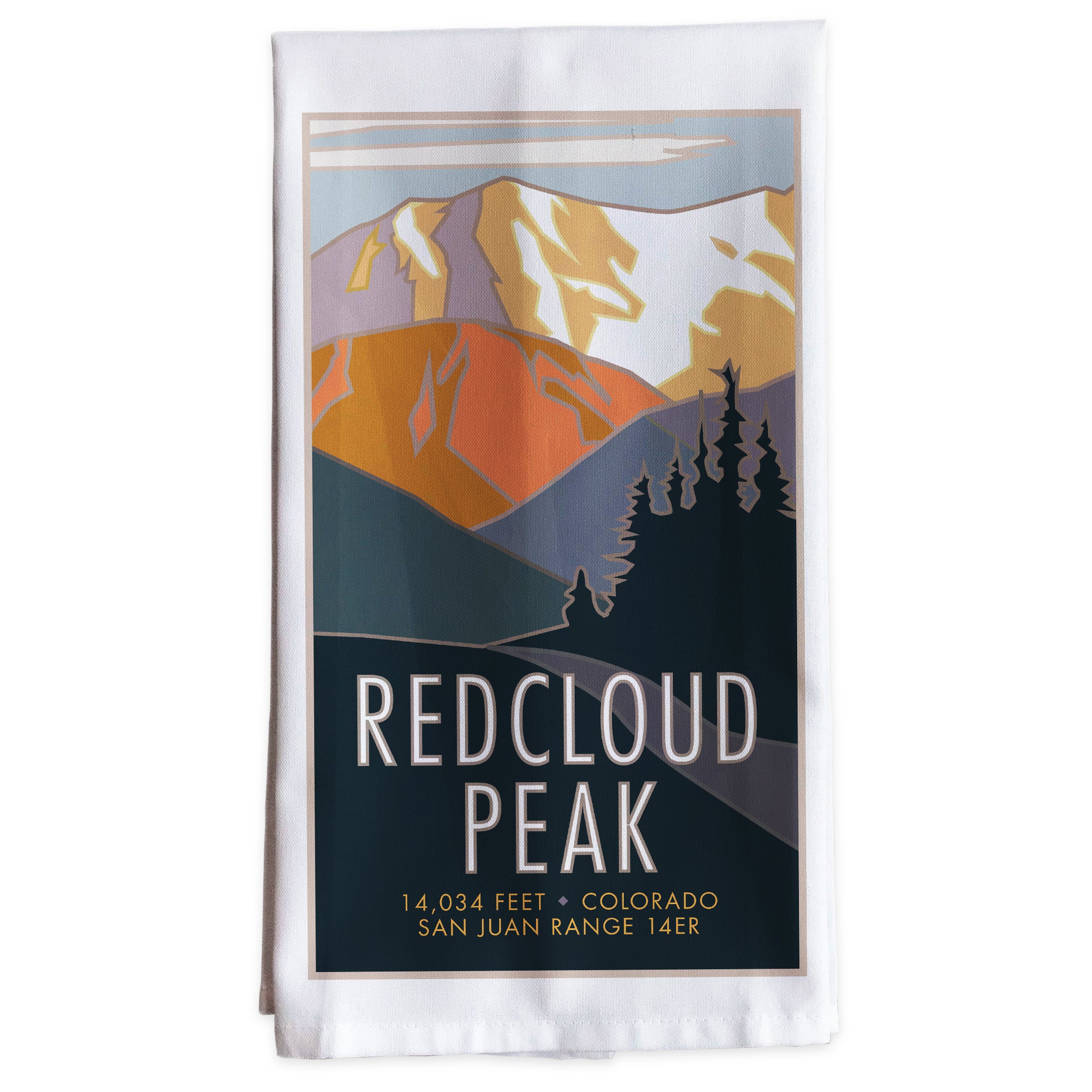 Red Cloud Peak, Colorado - Colorado 14er -Tea Towel – Travel Posters