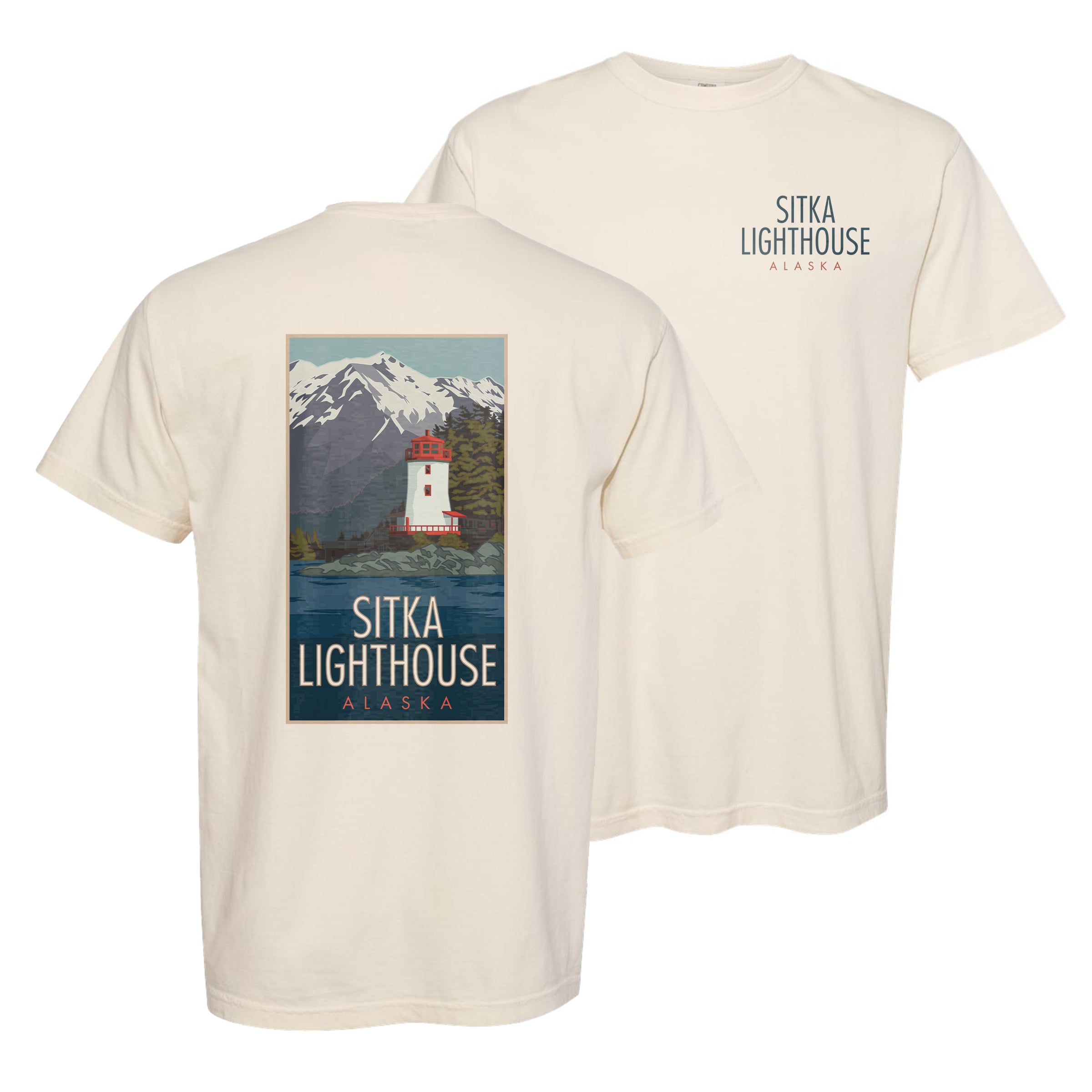 Sitka Light House - Comfort Colors Heavyweight T-Shirt – Travel Posters