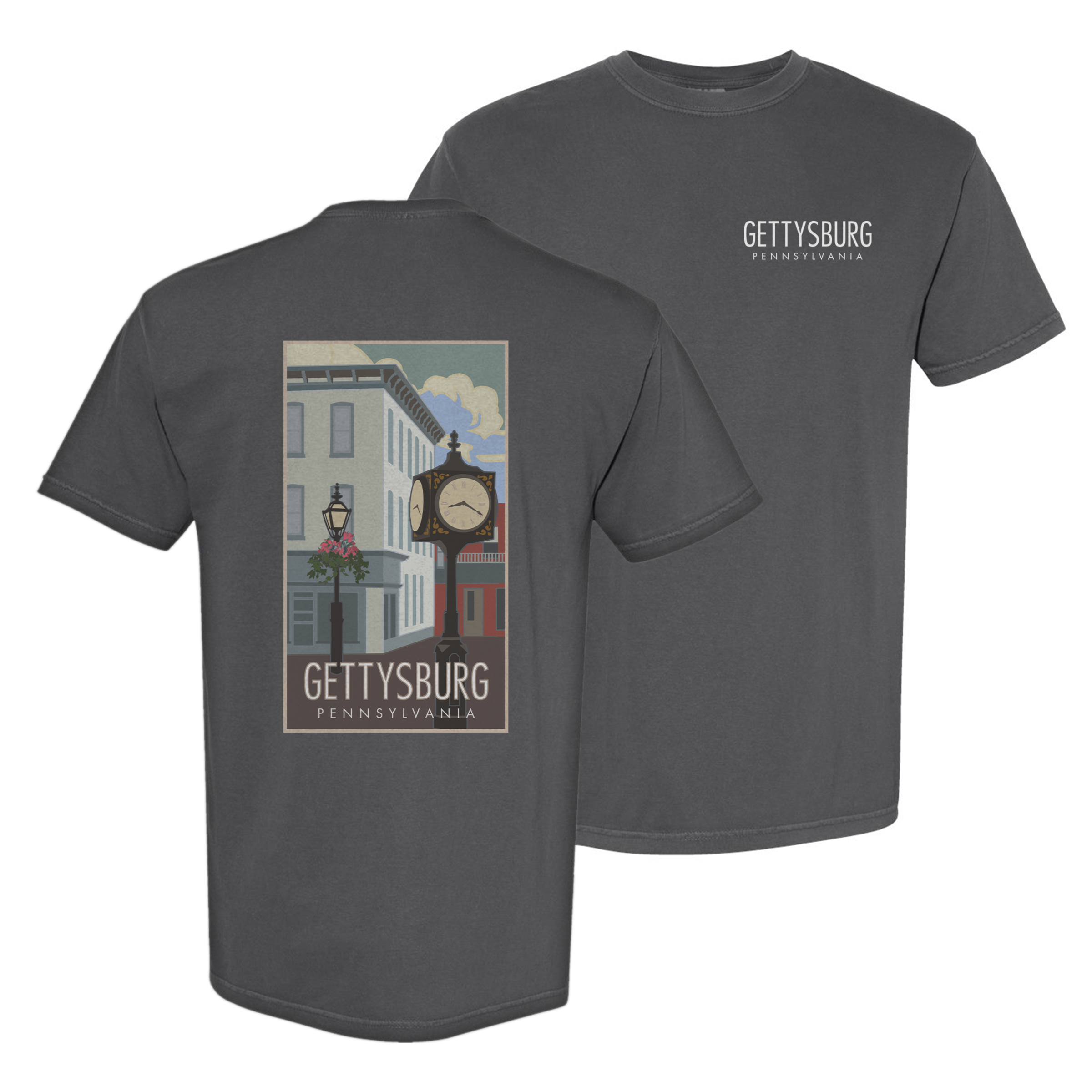 Downtown Gettysburg - Comfort Colors Heavyweight T-Shirt – Travel Posters
