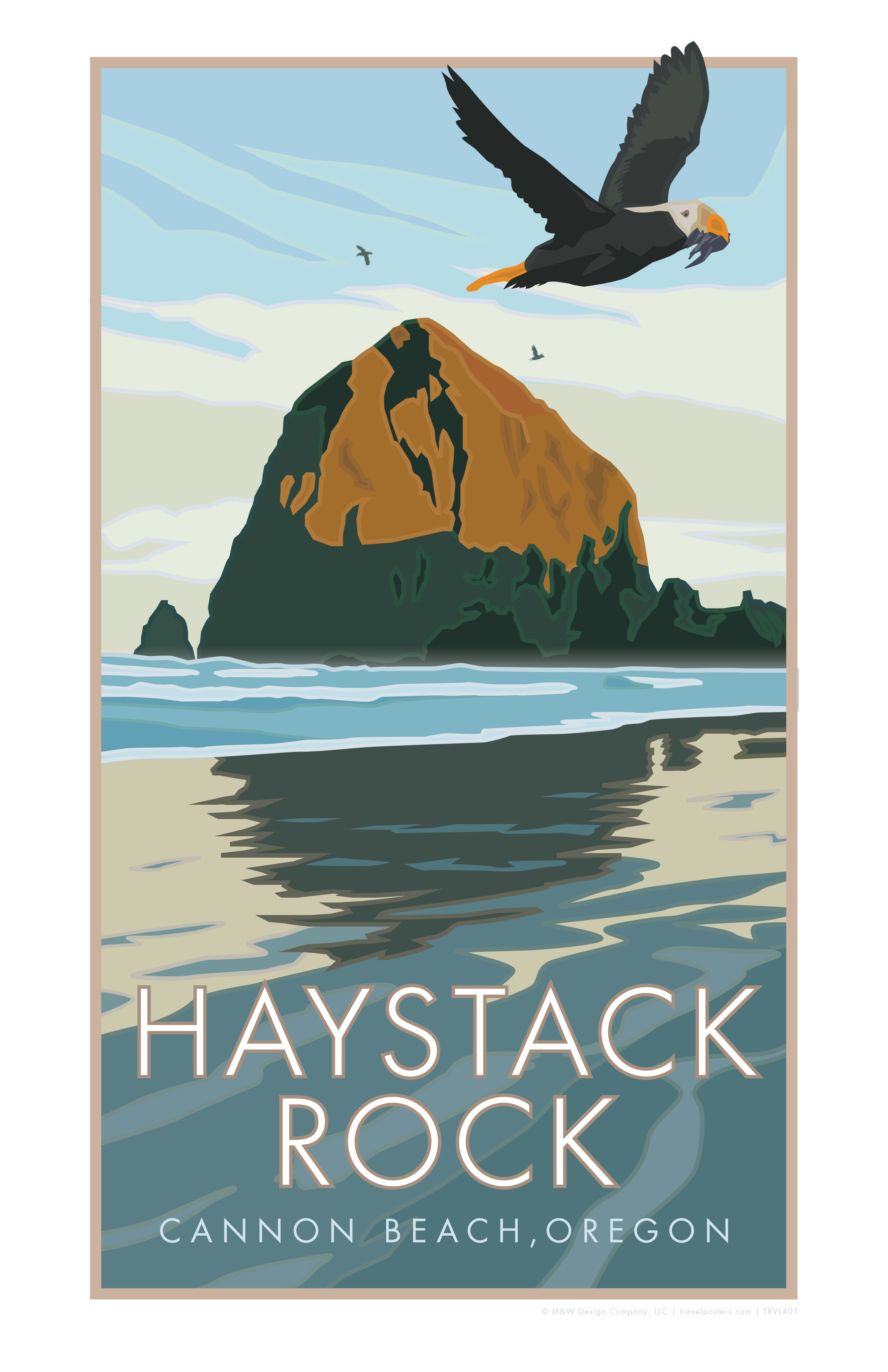 Haystack Rock Oregon - Poster – Travel Posters